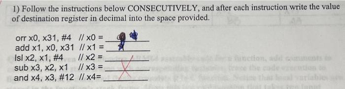 Solved 1) Follow the instructions below CONSECUTIVELY, and | Chegg.com