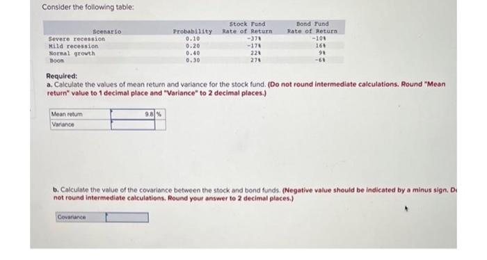 Solved Consider the following table: Required: a. Calculate | Chegg.com