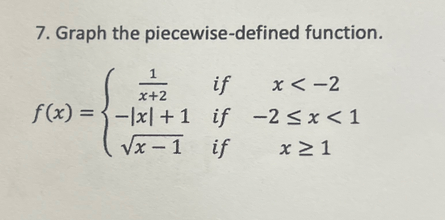 Solved Graph the piecewise-defined | Chegg.com