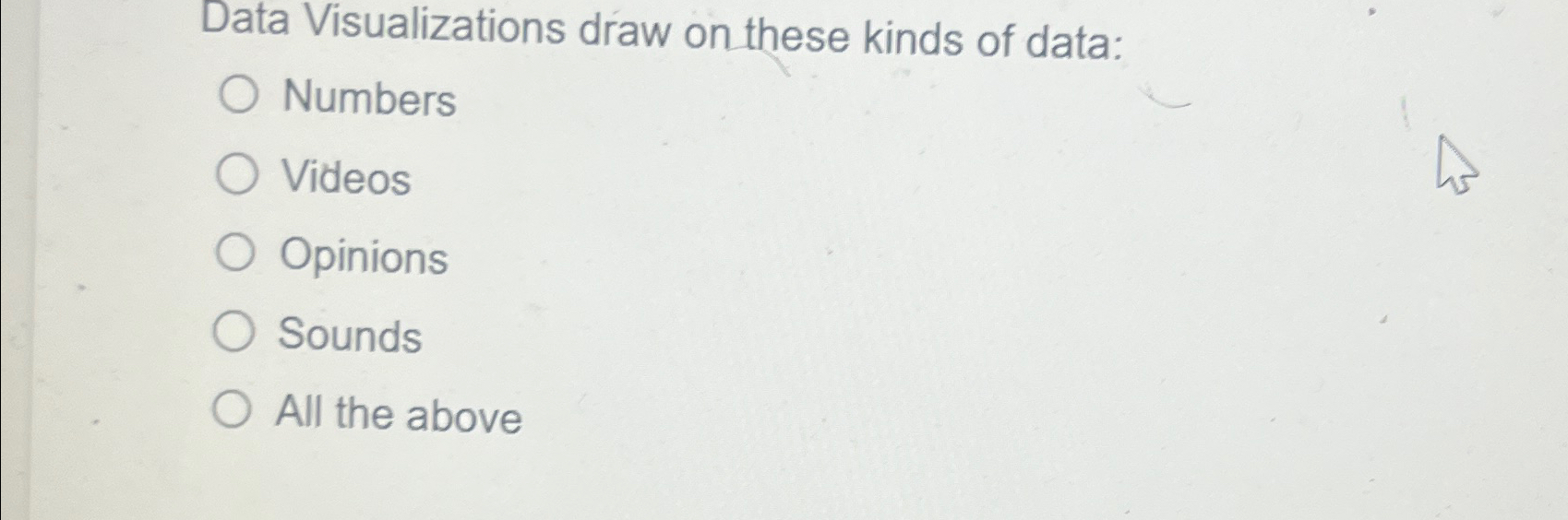 Solved Data Visualizations draw on these kinds of | Chegg.com