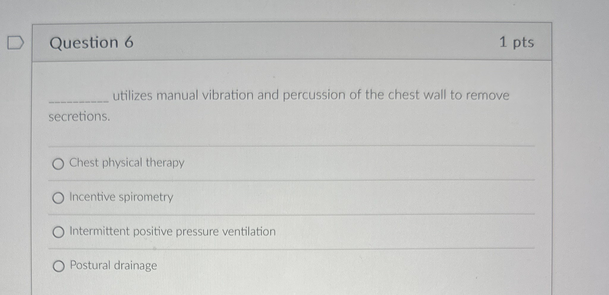 Solved Question 61 ﻿ptsutilizes manual vibration and | Chegg.com