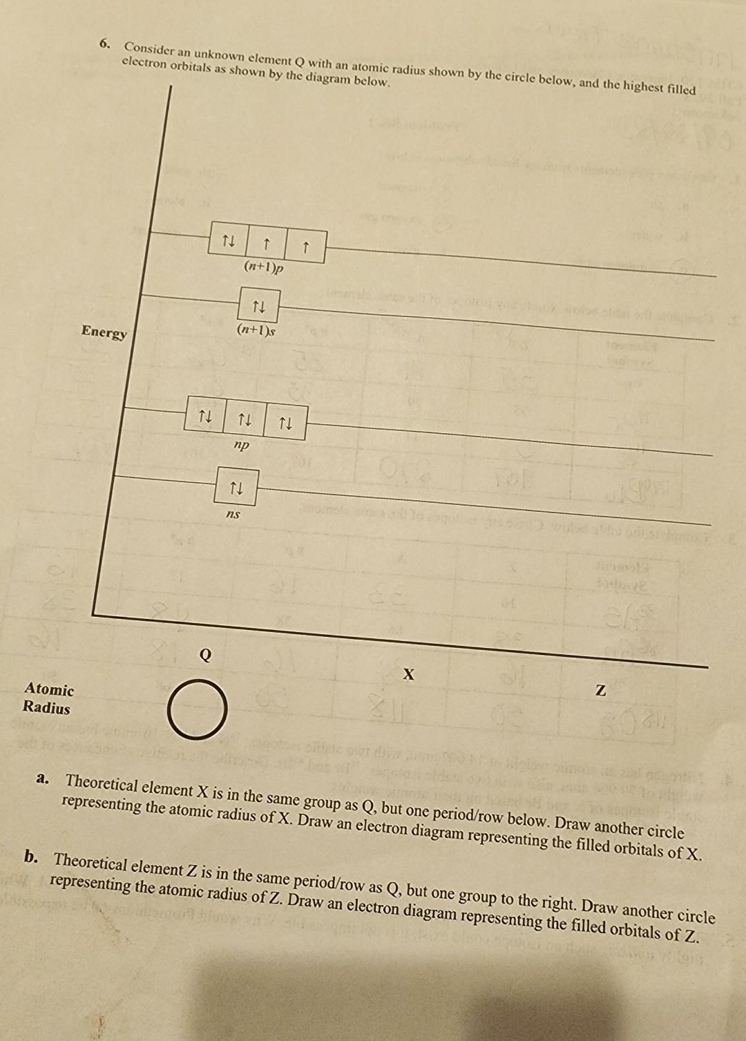 Solved 6. Consider an unknown element Q with an atomic | Chegg.com