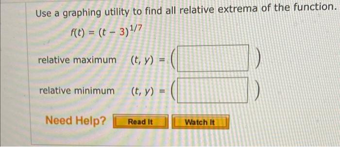 Solved Use a graphing utility to find all relative extrema | Chegg.com
