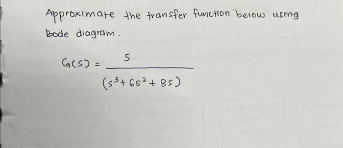 Solved Approximate the transfer function below using Bode | Chegg.com