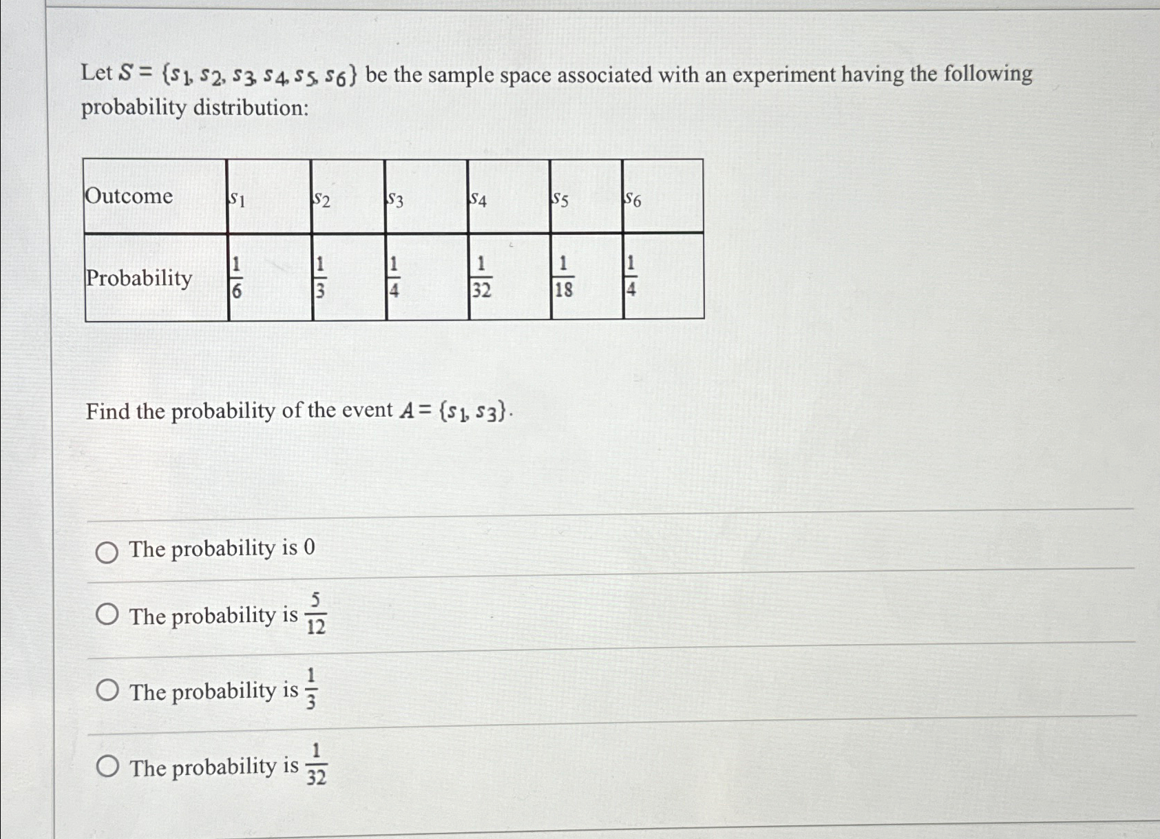 Solved Let S={s1,s2,s3,s4,s5,s6} ﻿be the sample space | Chegg.com