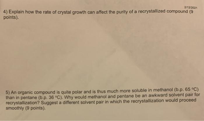 Solved M2 Data Sheet: Recrystallization and Hot Gravity | Chegg.com