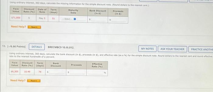 Solved Using ordinary Interest, 360 days, calculate the | Chegg.com