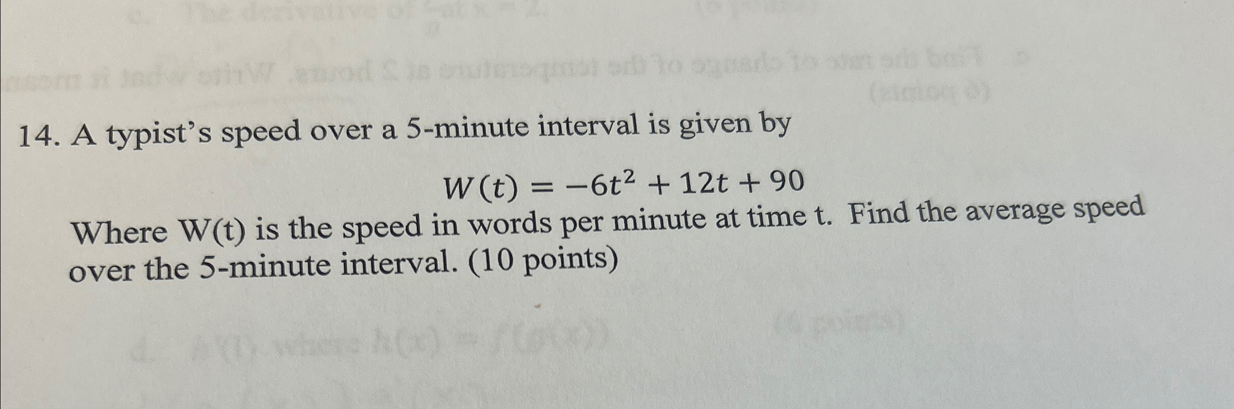 Solved A typist's speed over a 5 ﻿minute interval is given | Chegg.com