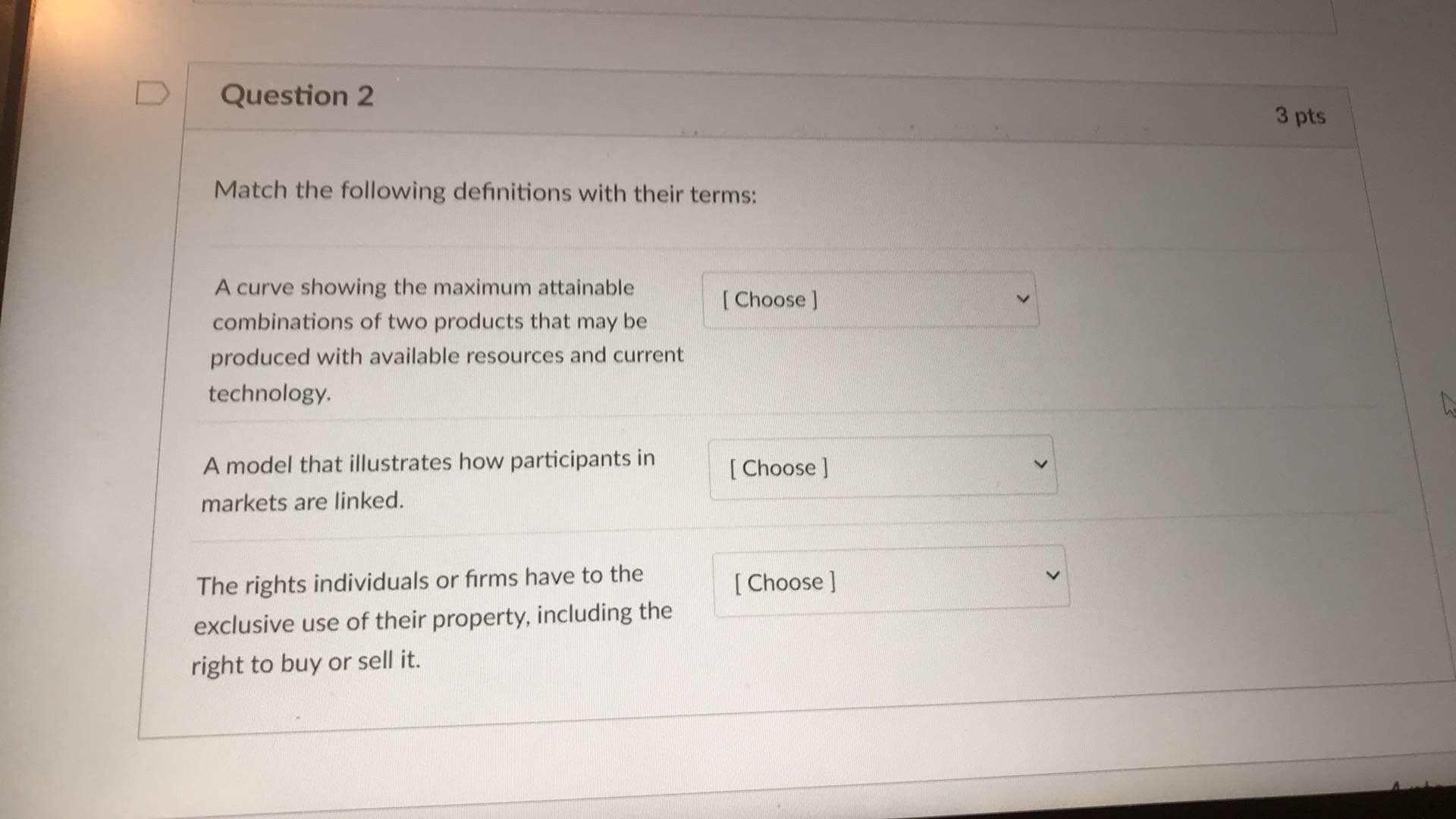 Solved Question 2Match the following definitions with their | Chegg.com