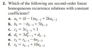 Solved 2. Which of the following are second-order linear | Chegg.com