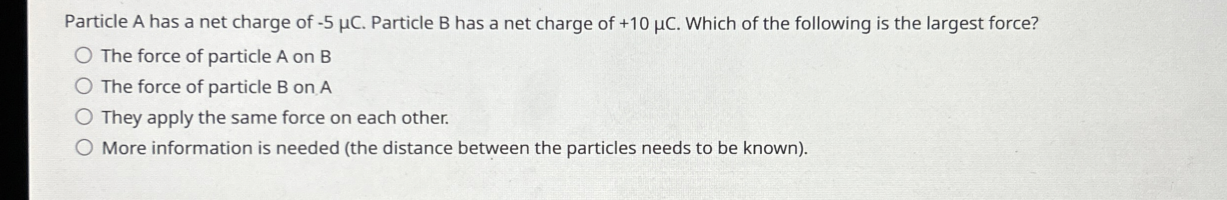 Solved Particle A has a net charge of -5μC. ﻿Particle B has | Chegg.com