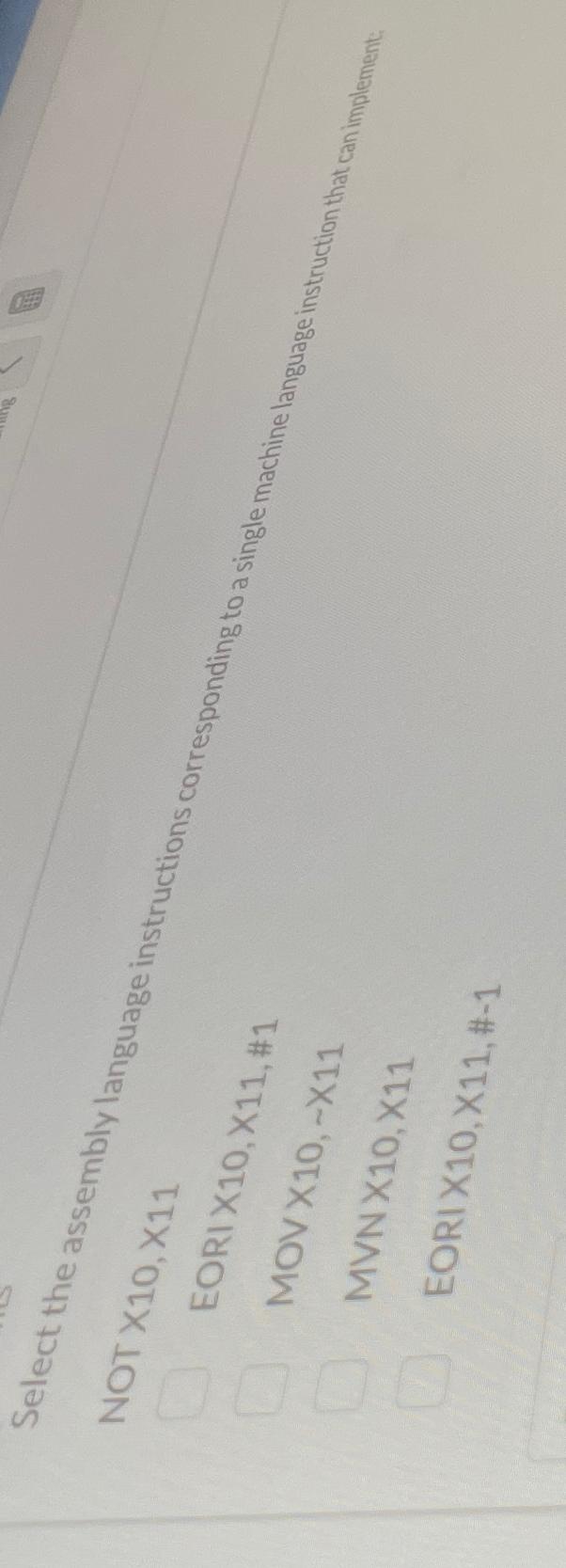 Solved Select the assembly language instructions | Chegg.com
