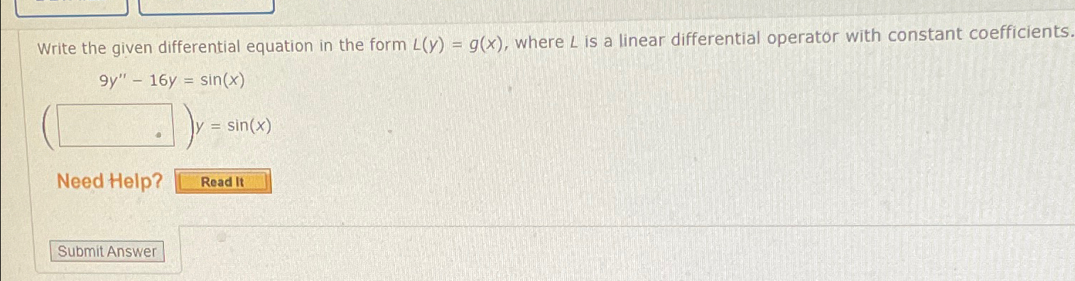 Solved Write the given differential equation in the form | Chegg.com