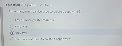 Solved Question 7 (1 ﻿point) ﻿SavedHow many mers can be | Chegg.com
