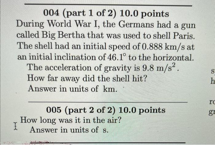Solved 004 (part 1 of 2 ) 10.0 points During World War I, | Chegg.com