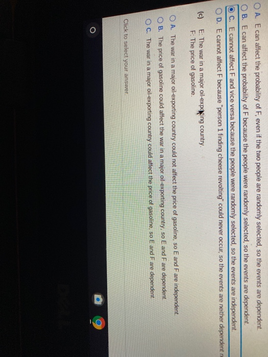 Solved Determine whether the events E and F are independent | Chegg.com