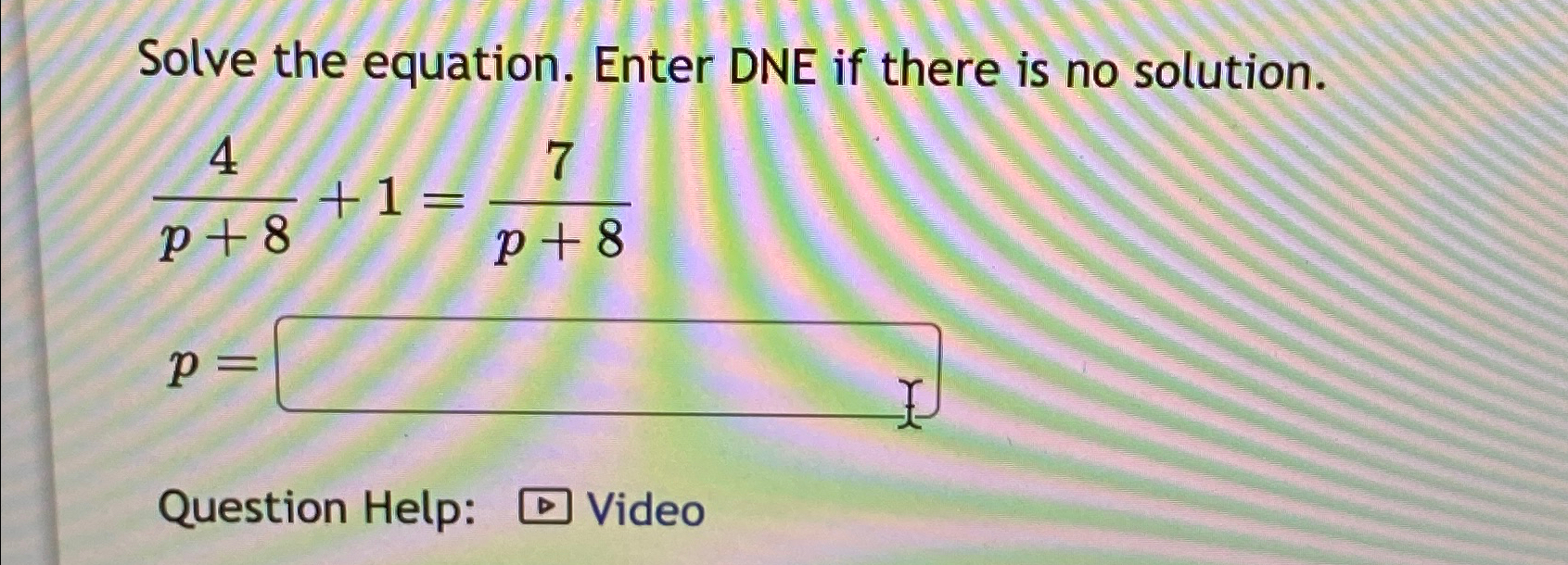 Solved Solve the equation. Enter DNE if there is no | Chegg.com