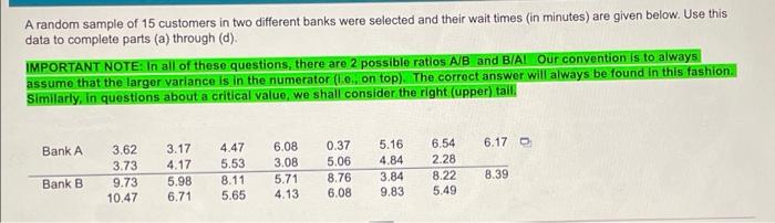 Solved The following data represent the yields for a | Chegg.com