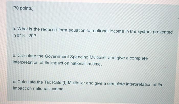 Solved (30 points) a. What is the reduced form equation for | Chegg.com