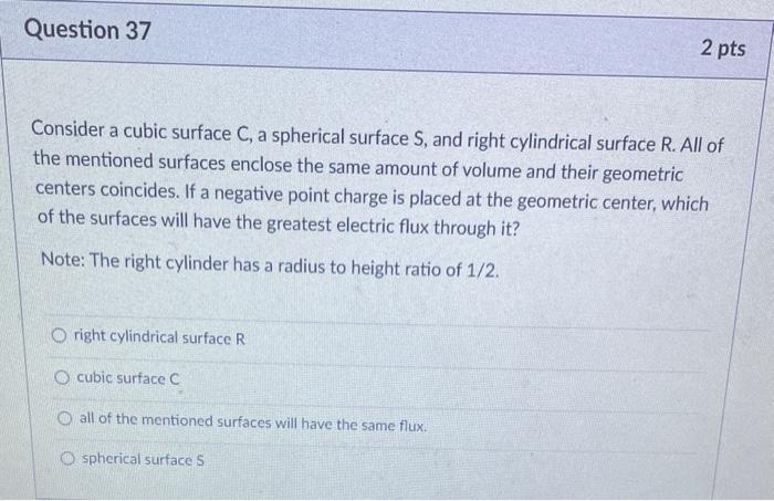 Solved Question 36 Consider two spherical surfaces S1 and S2 | Chegg.com