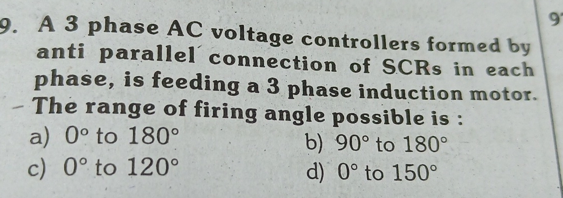 Solved A 3 ﻿phase AC voltage controllers formed by anti | Chegg.com