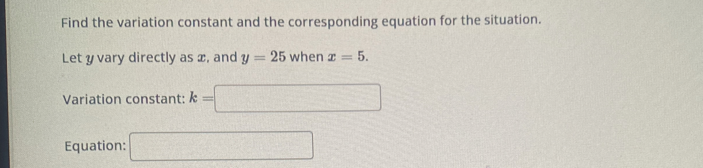 Solved Find the variation constant and the corresponding | Chegg.com