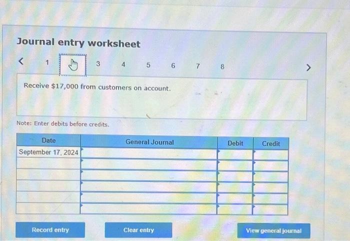 Solved Journal entry worksheet Provide services to customers | Chegg.com