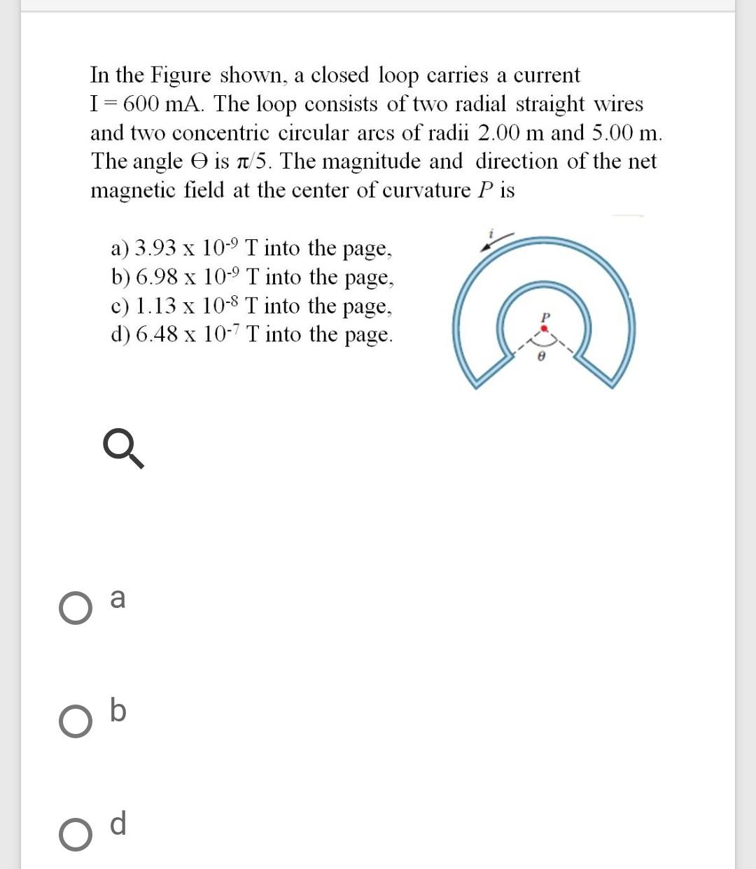 Solved In the Figure shown, a closed loop carries a current | Chegg.com