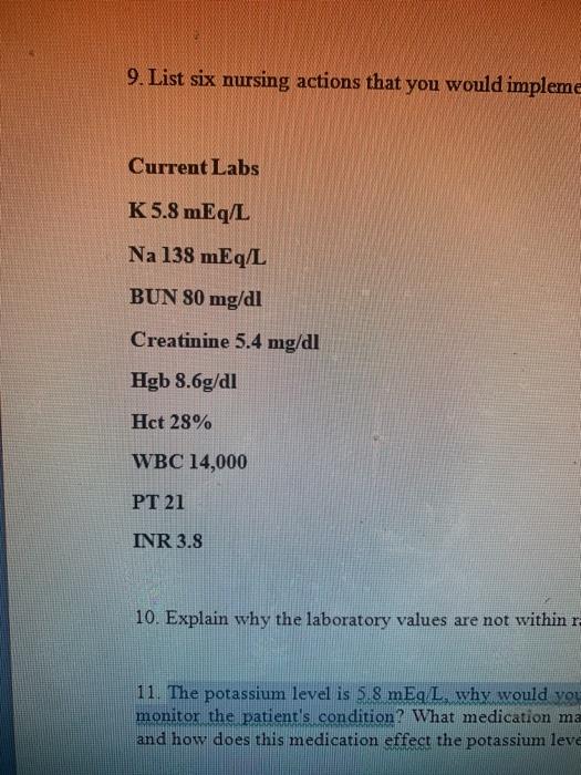Solved PN 200 Case Study: Hypovolemia/Deficient | Chegg.com
