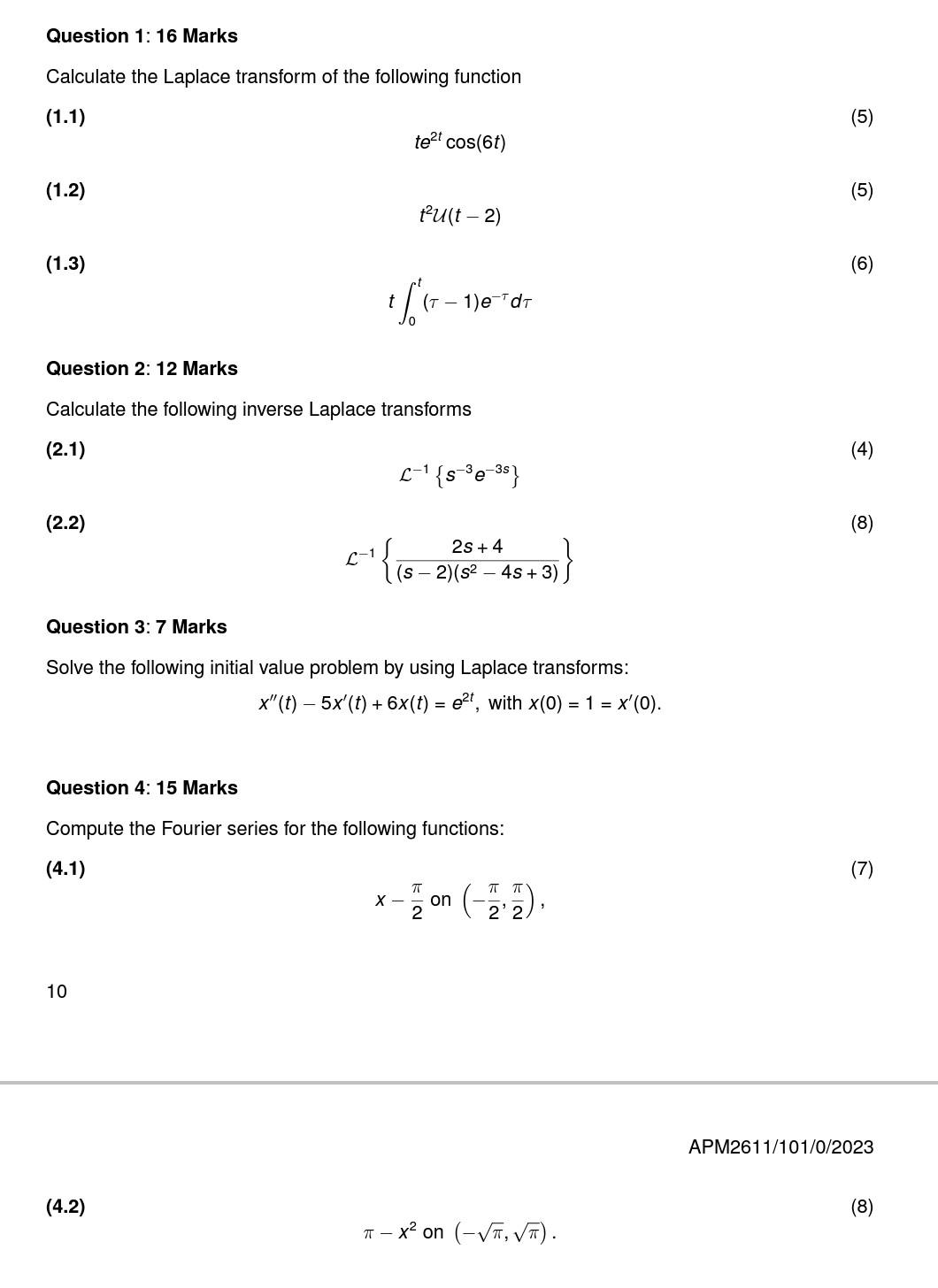 Solved Calculate the Laplace transform of the following | Chegg.com