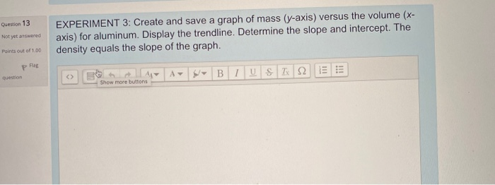 Solved EXPERIMENT 3: What was the initial volume of water | Chegg.com