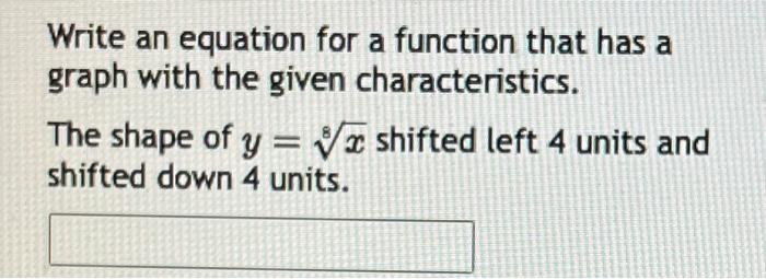 Solved Write an equation for a function that has a graph | Chegg.com