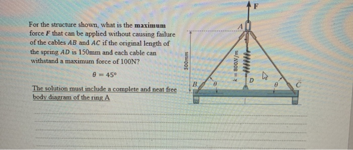 Solved For the structure shown, what is the maximum force F | Chegg.com