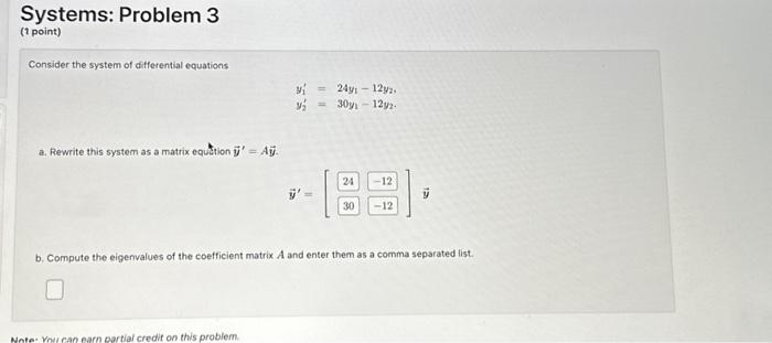 Solved Consider the system of differential equations | Chegg.com