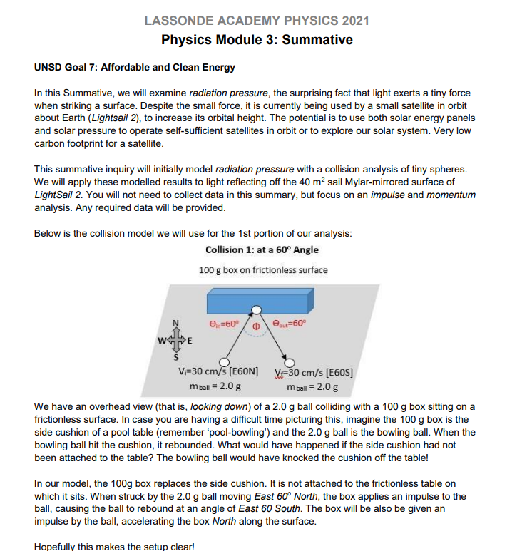 Solved Physics Module 3: SummativeUNSD Goal 7: Affordable | Chegg.com