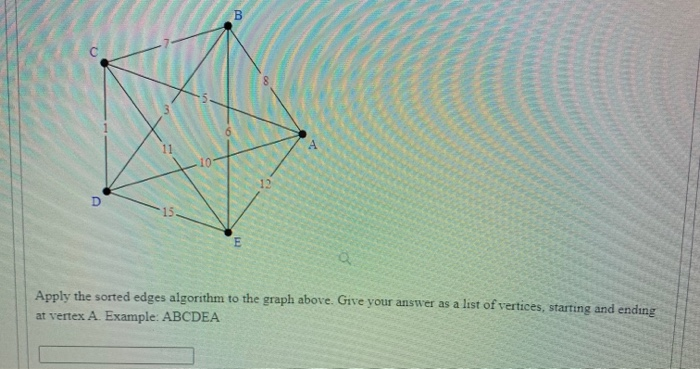 Solved B 11 A 101 12 D Apply the sorted edges algorithm to | Chegg.com