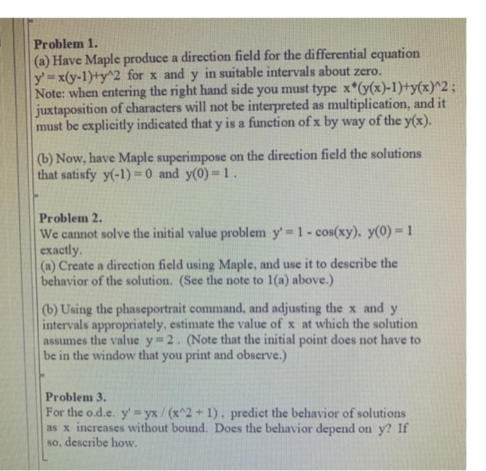 Solved What are the maple commands to do this lab | Chegg.com