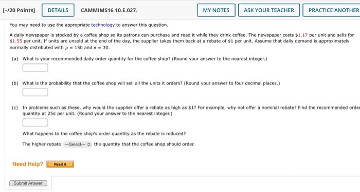 Solved You may need to use the appropriate technology to | Chegg.com