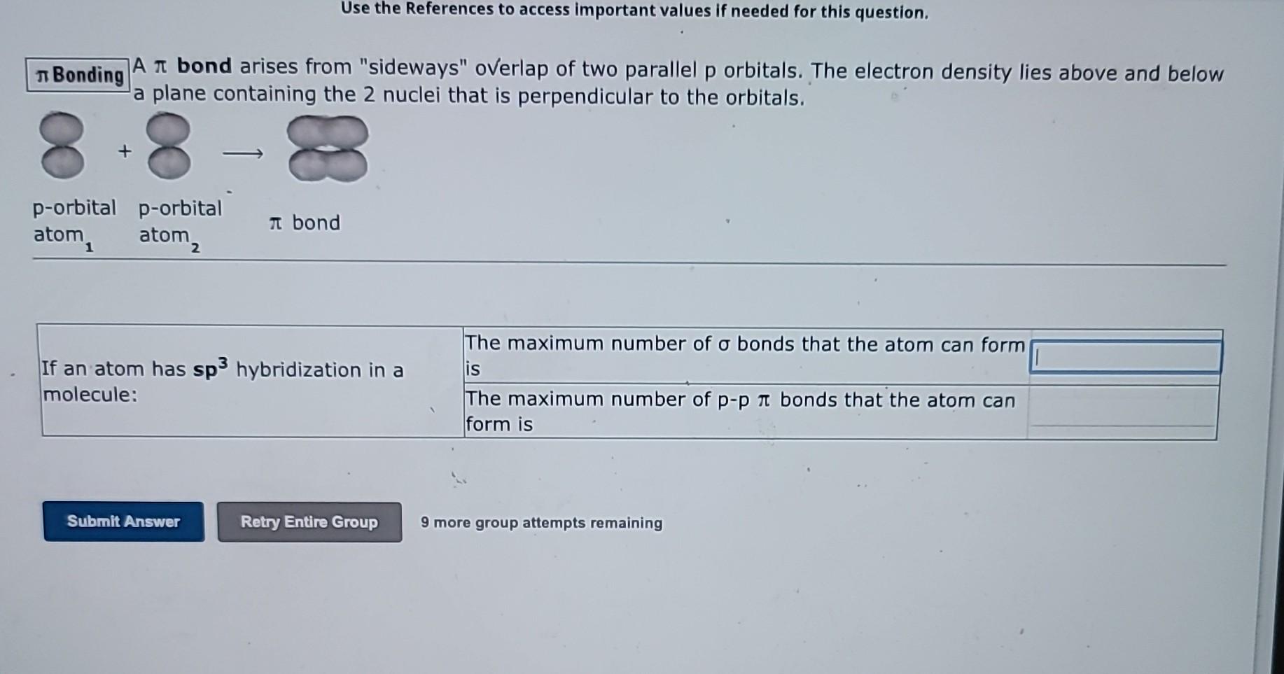 Solved π Bonding A π bond arises from "sideways" overlap of | Chegg.com