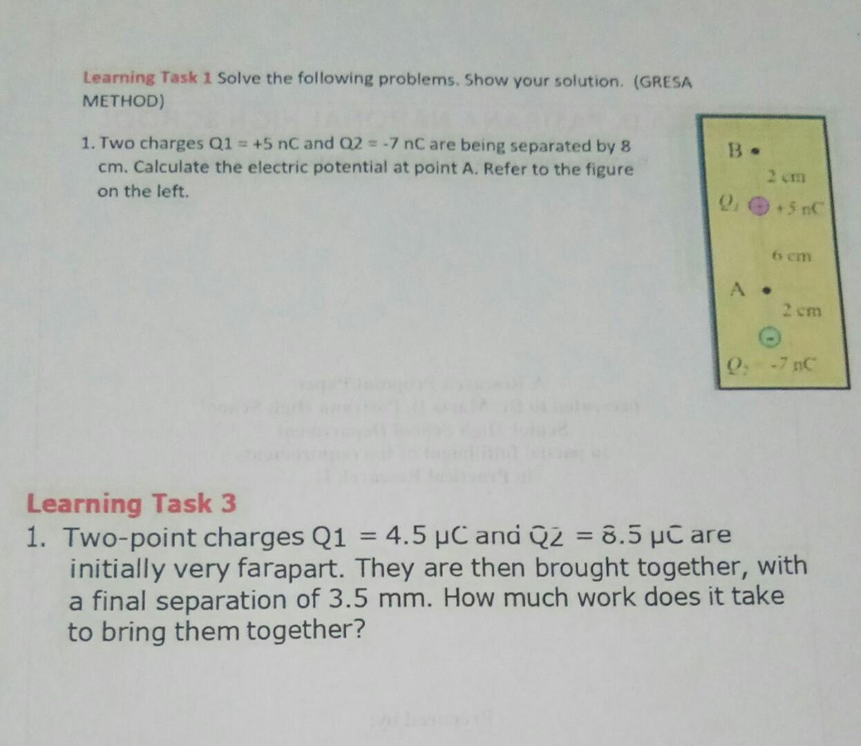 Solved Learning Task 1 Solve the following problems. Show | Chegg.com