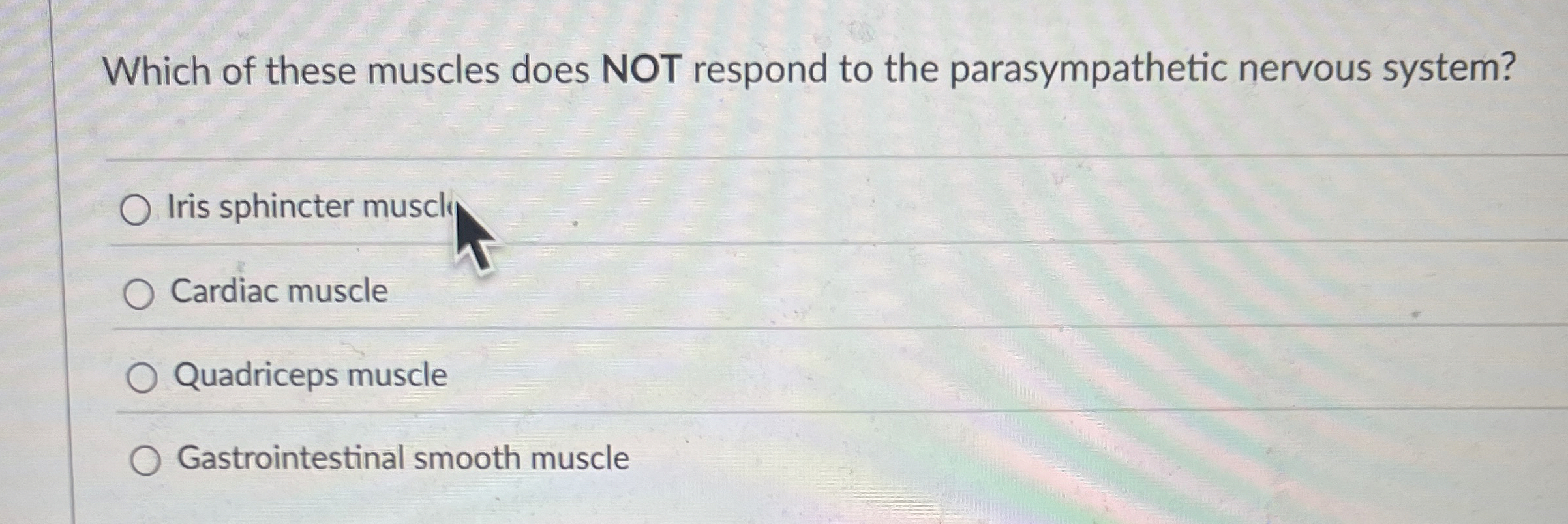 Solved Which of these muscles does NOT respond to the | Chegg.com