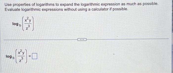 Solved Use properties of logarithms to expand the | Chegg.com