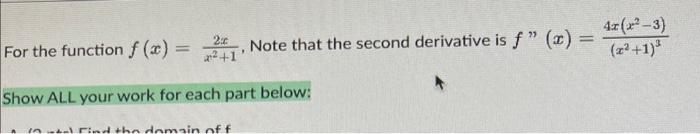 Solved For the function f(x)=x2+12x, Note that the second | Chegg.com