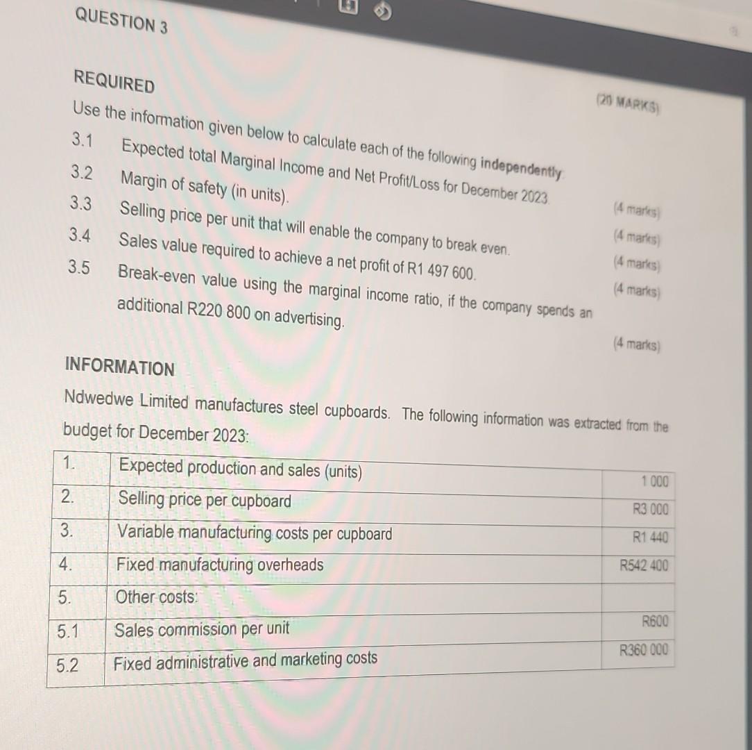 Solved Required Use The Information Given Below To Calculate Chegg