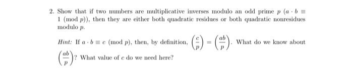 Solved Show that if two numbers are multiplicative inverses | Chegg.com