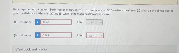 Solved The image behind a convex mirror (radius of curvature | Chegg.com