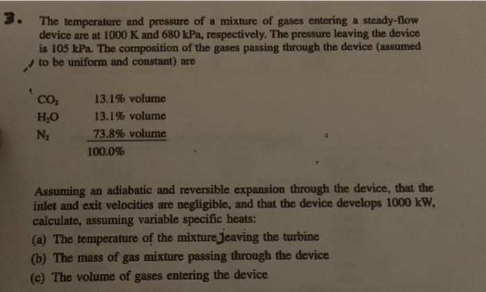Solved The temperature and pressure of a mixture of gases | Chegg.com