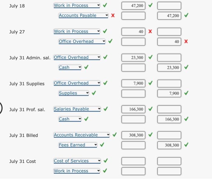 Solved Job Order Cost Accounting for a Service Company The | Chegg.com