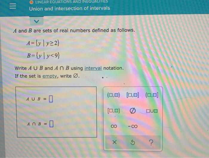 Solved O LINEAR EQUATIONS AND Union and intersection of | Chegg.com