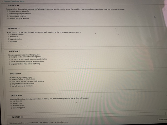 Solved .Question Completion Status QUESTION 11 Suppose a | Chegg.com